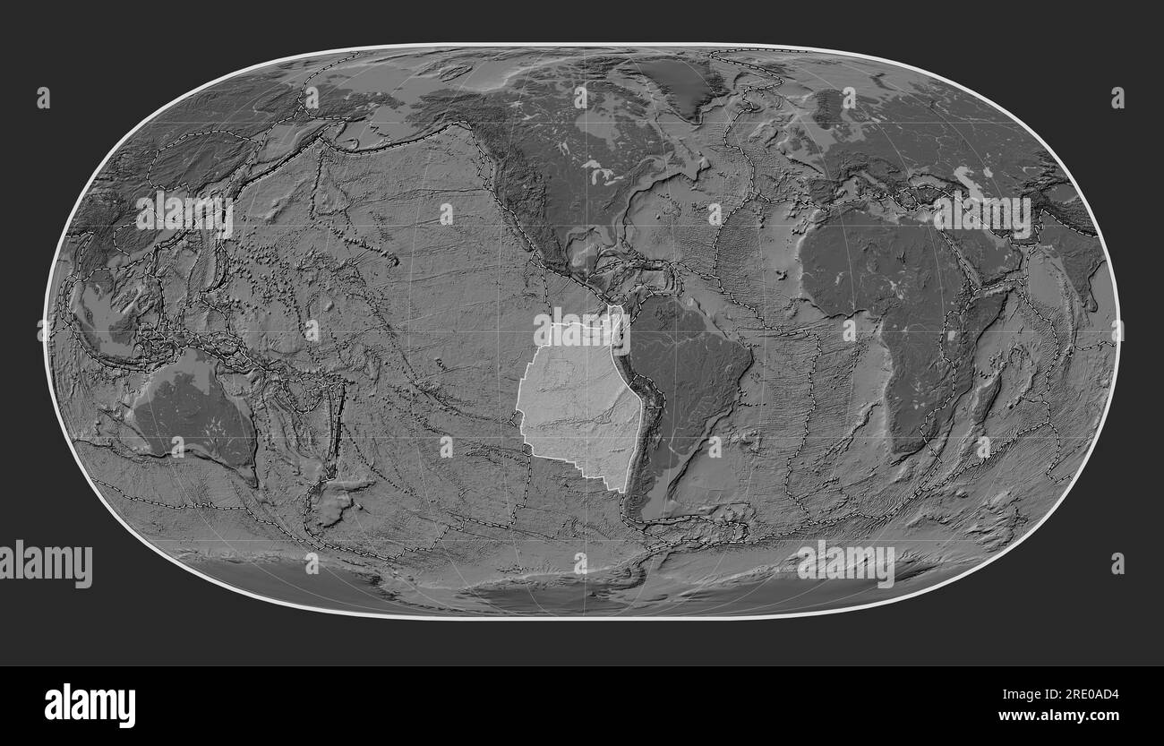 Nazca tectonic plate on the bilevel elevation map in the Natural Earth ...