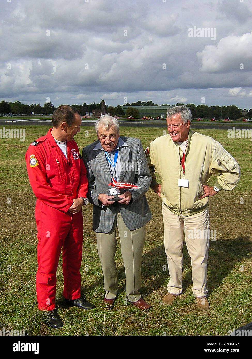 Red Arrows team leader, Red 1, Spike Jepson, presenting commemorative ...