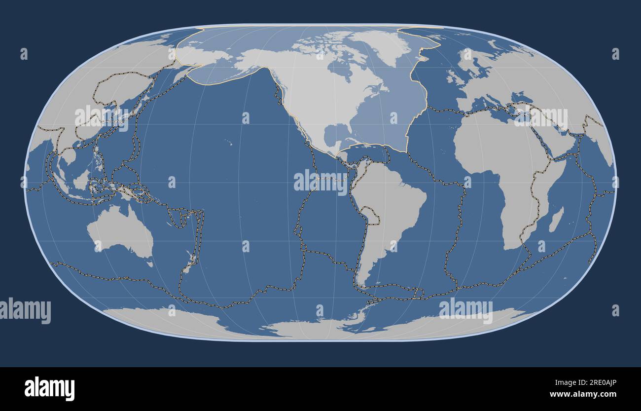 North American tectonic plate on the solid contour map in the Natural ...