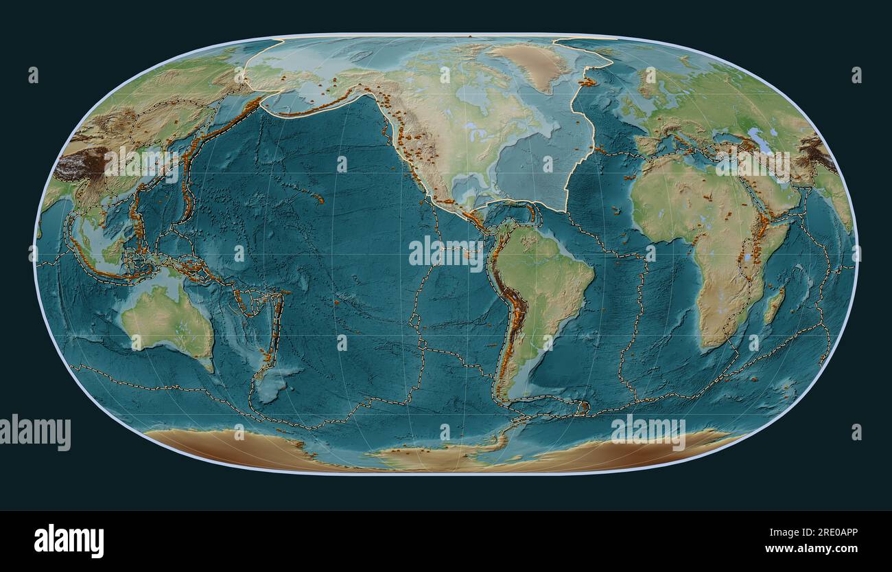 North American tectonic plate on the Wiki style elevation map in the ...