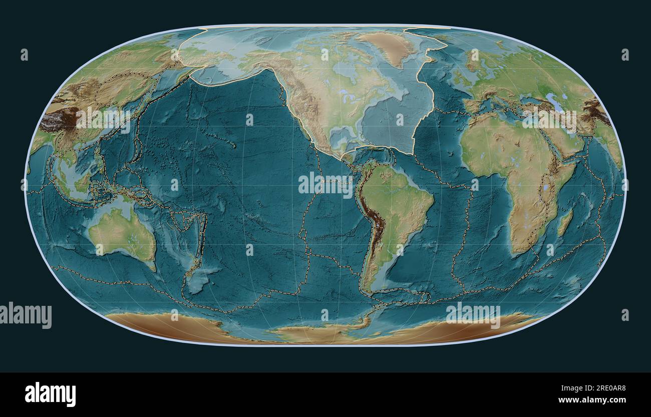 North American tectonic plate on the Wiki style elevation map in the ...
