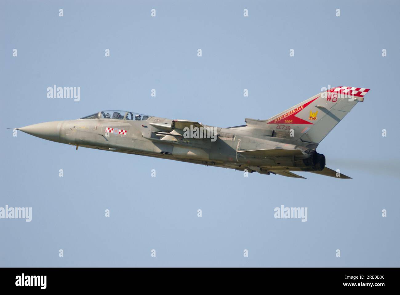 Royal Air Force, RAF, Panavia Tornado F3 fighter jet plane of Firebirds 56 squadron flying at ...