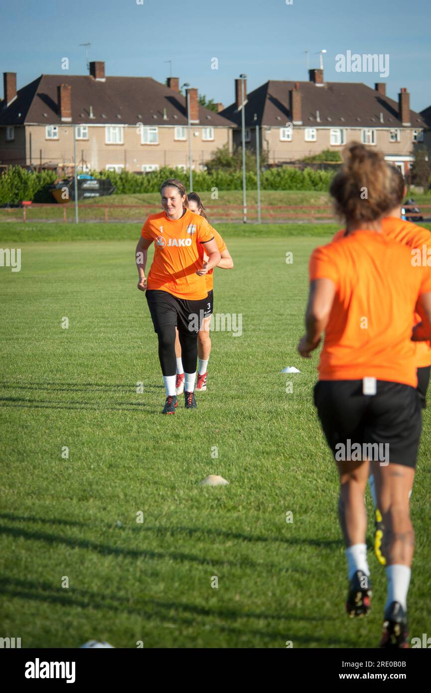 London Bees training at the Hive training grounds in Harrow, female ...