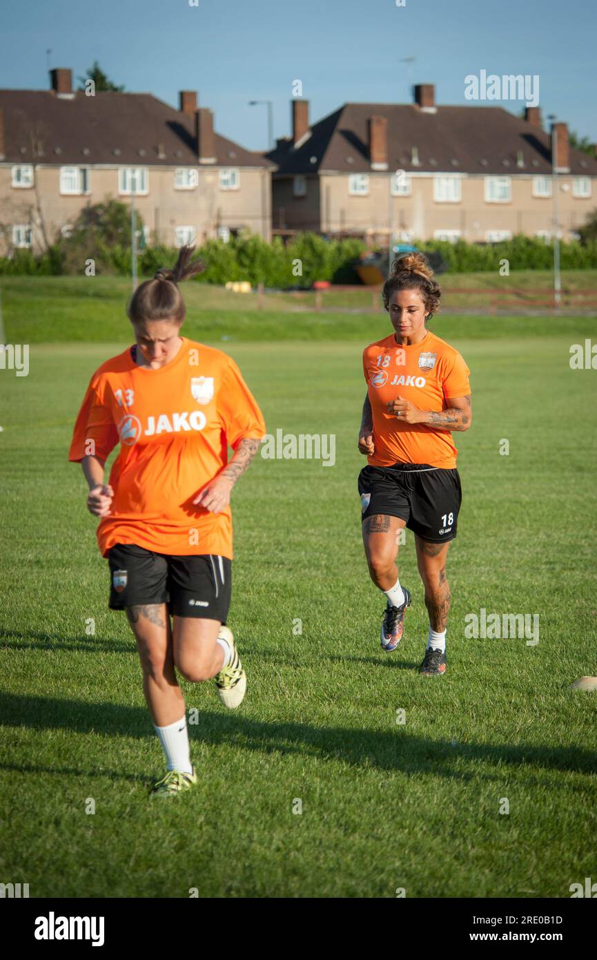 London Bees training at the Hive training grounds in Harrow, female ...