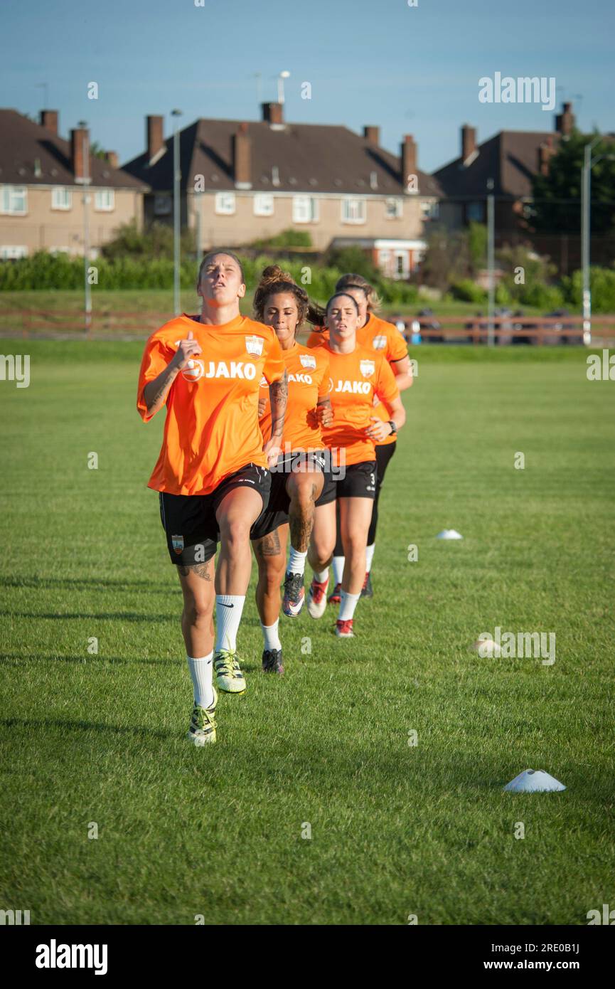 London Bees training at the Hive training grounds in Harrow, female ...