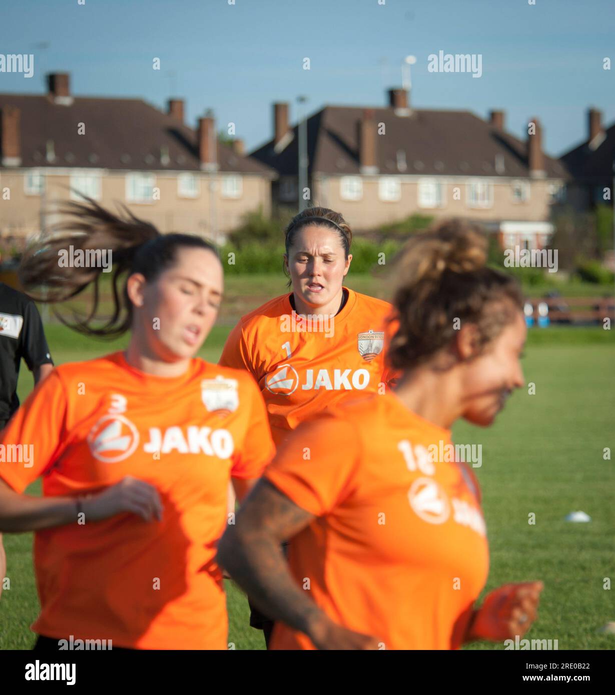 London Bees training at the Hive training grounds in Harrow, female ...