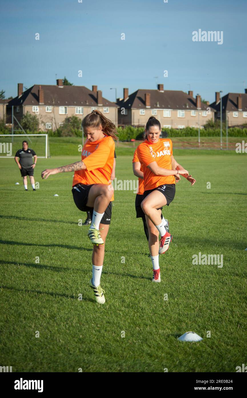 London Bees training at the Hive training grounds in Harrow, female ...