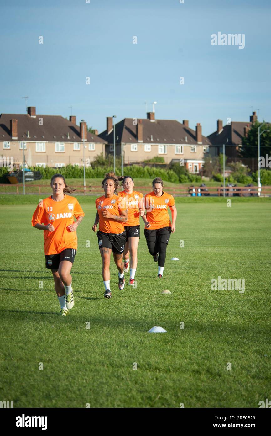 London Bees training at the Hive training grounds in Harrow, female ...