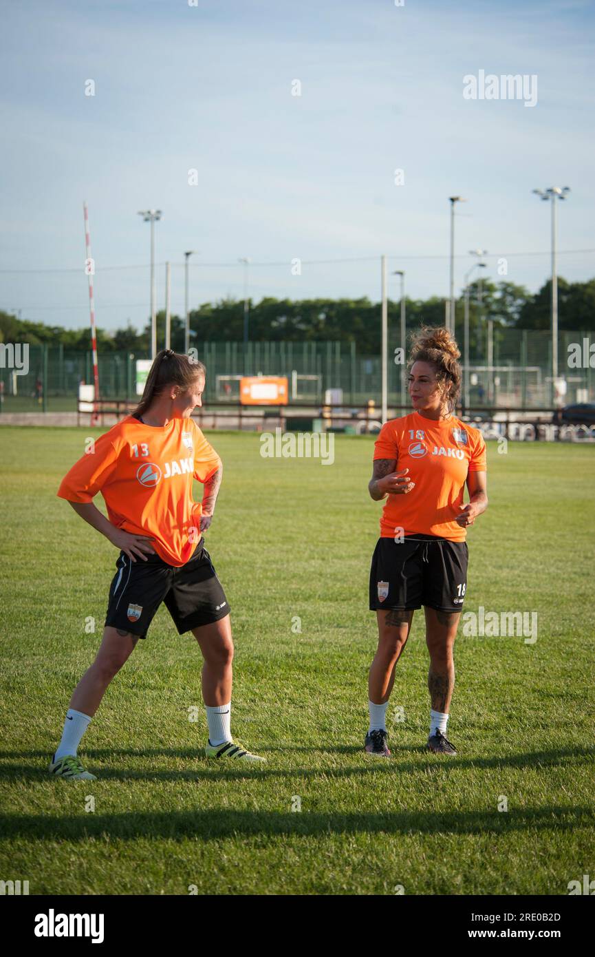 London Bees training at the Hive training grounds in Harrow, female ...