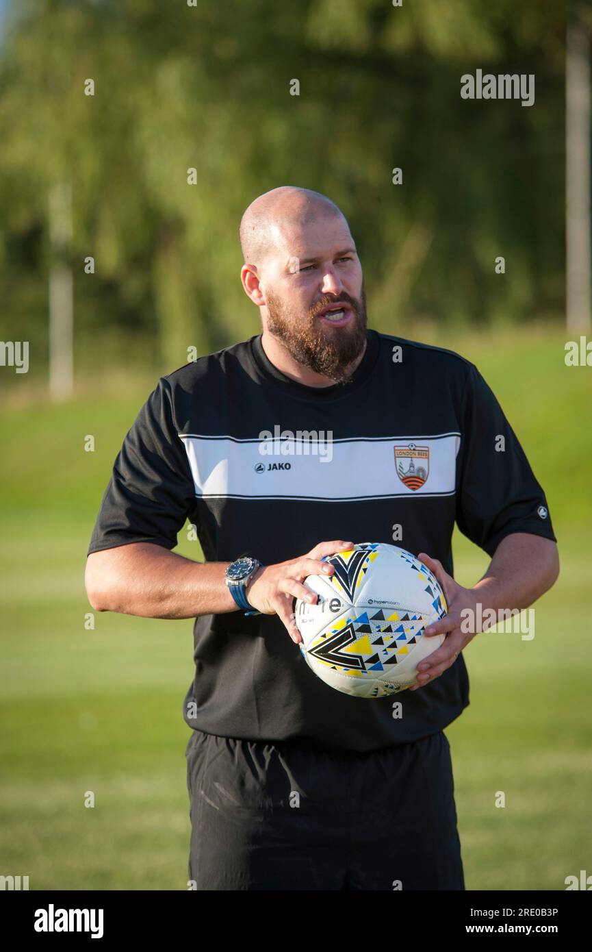 London Bees training at the Hive training grounds in Harrow, female ...