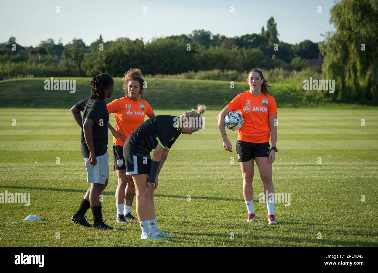 London Bees training at the Hive training grounds in Harrow, female ...