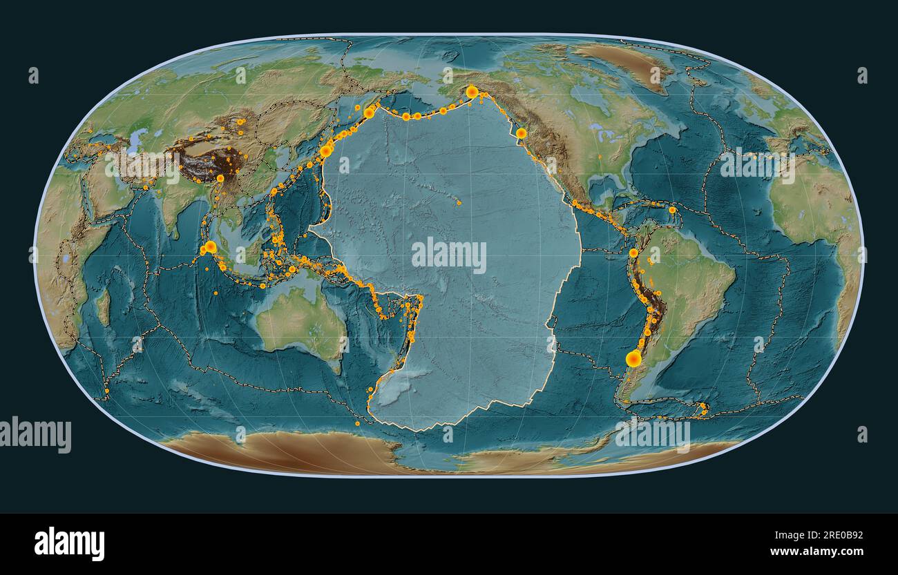 Pacific tectonic plate on the Wiki style elevation map in the Natural ...
