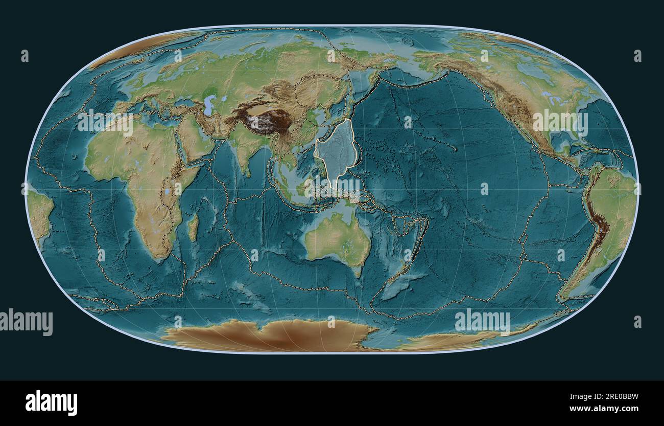 Philippine Sea tectonic plate on the Wiki style elevation map in the ...