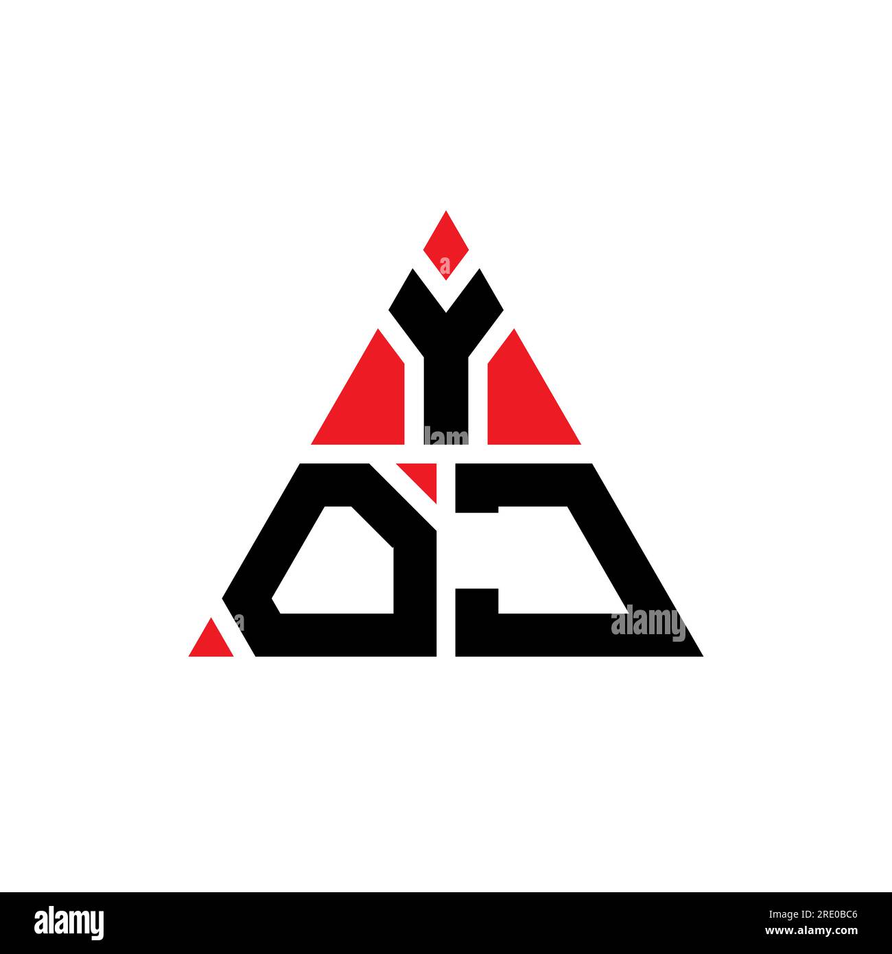 YOJ triangle letter logo design with triangle shape. YOJ triangle logo ...