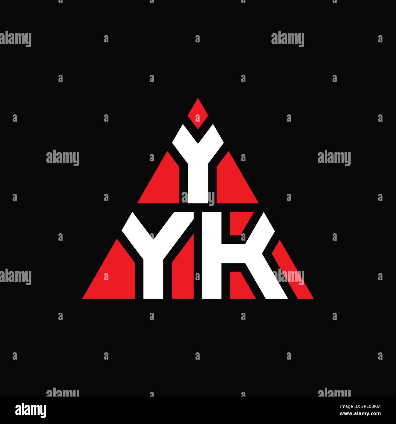 YYK triangle letter logo design with triangle shape. YYK triangle logo ...