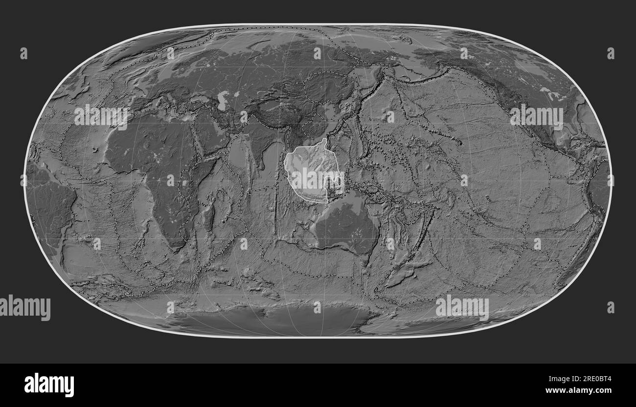 Sunda tectonic plate on the bilevel elevation map in the Natural Earth ...