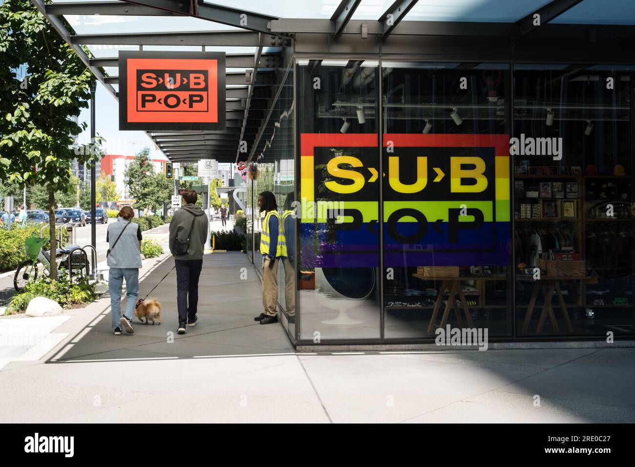 Seattle, USA. 29 Jun, 2023. Sub Pop store at the Amazon Spheres Head ...