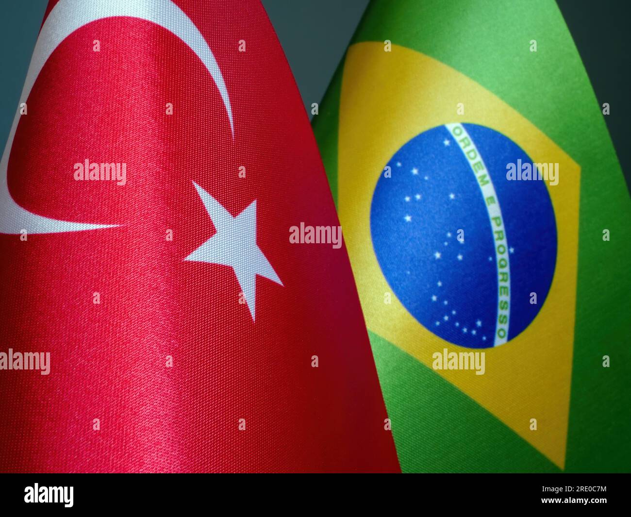 Small Flags of Turkey and Brazil side by side Stock Photo - Alamy