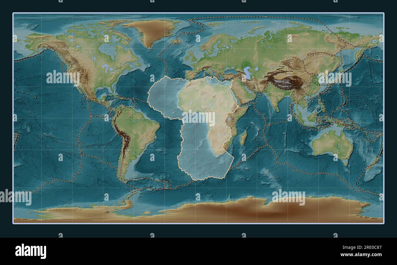 African tectonic plate on the Wiki style elevation map in the Patterson ...