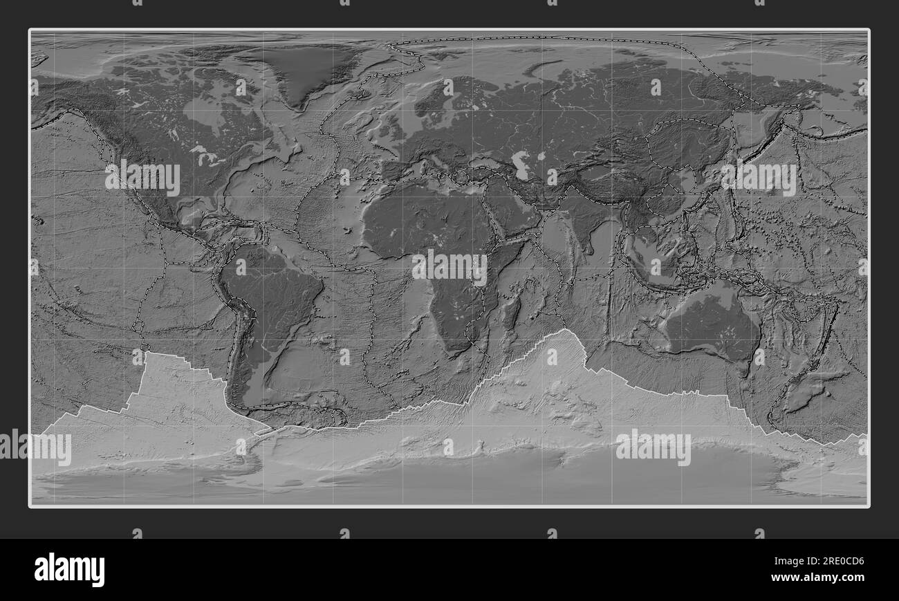 Antarctica tectonic plate on the bilevel elevation map in the Patterson ...