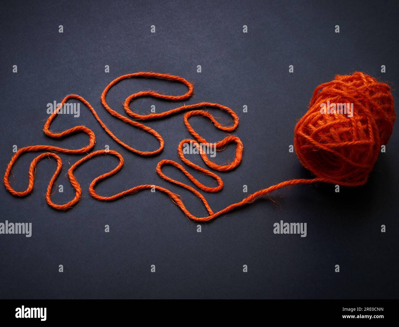 A ball of thread and brain of thread. Psychology concept Stock Photo ...