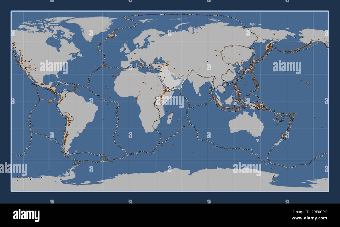 Arabian tectonic plate on the solid contour map in the Patterson ...