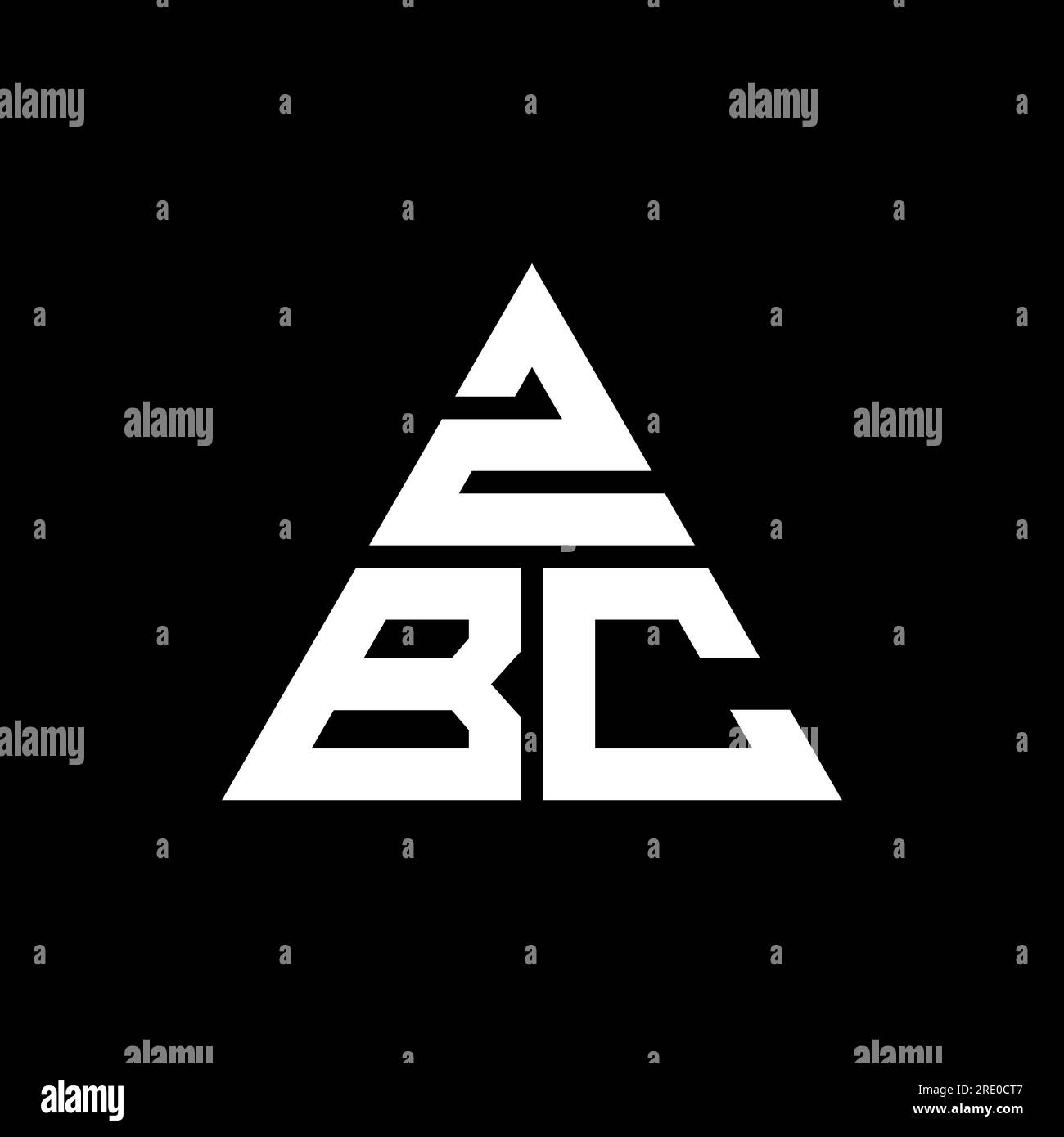 ZBC triangle letter logo design with triangle shape. ZBC triangle logo ...