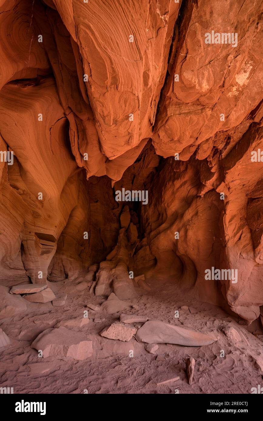 Can Riera caves and its surroundings, formed by the erosion of reddish ...