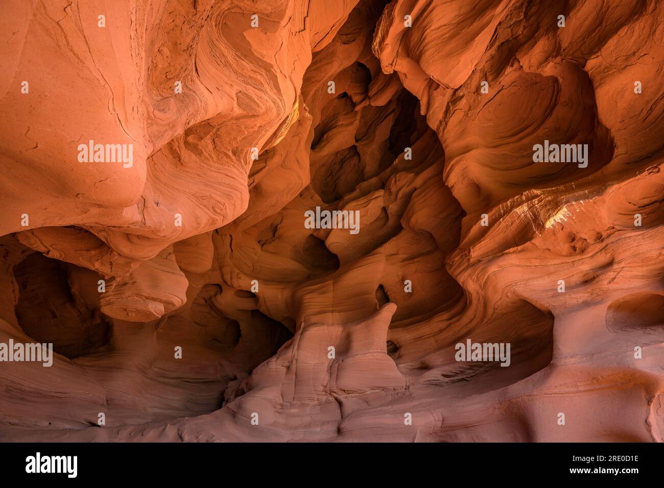 Can Riera caves and its surroundings, formed by the erosion of reddish ...