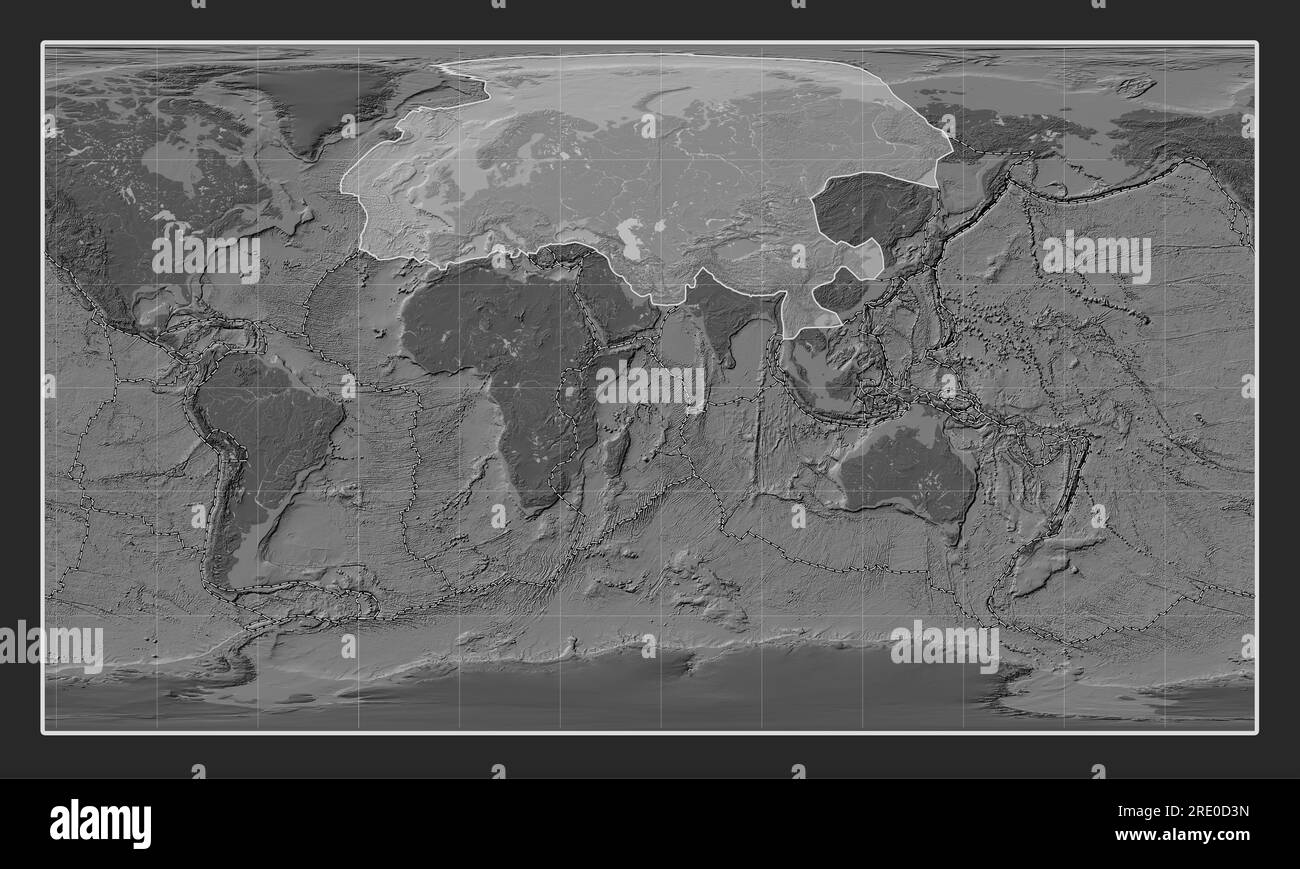 Eurasian tectonic plate on the bilevel elevation map in the Patterson ...