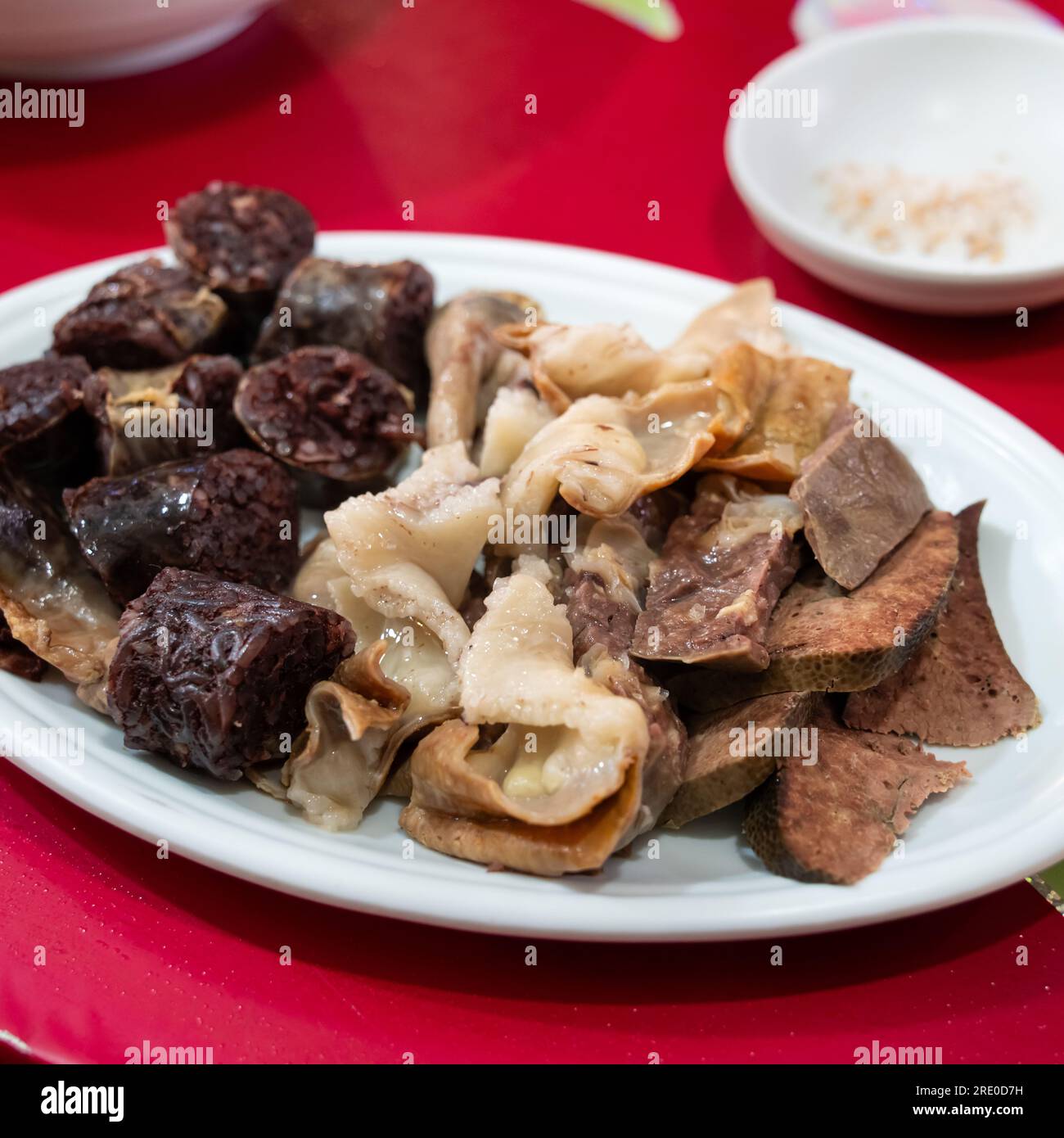 Delicious Korean cuisine Sundae, blood sausage made by steaming ...