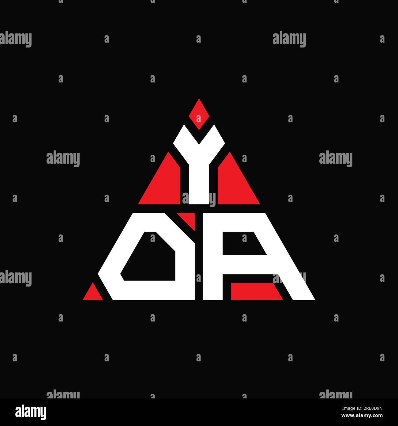 YOA triangle letter logo design with triangle shape. YOA triangle logo ...