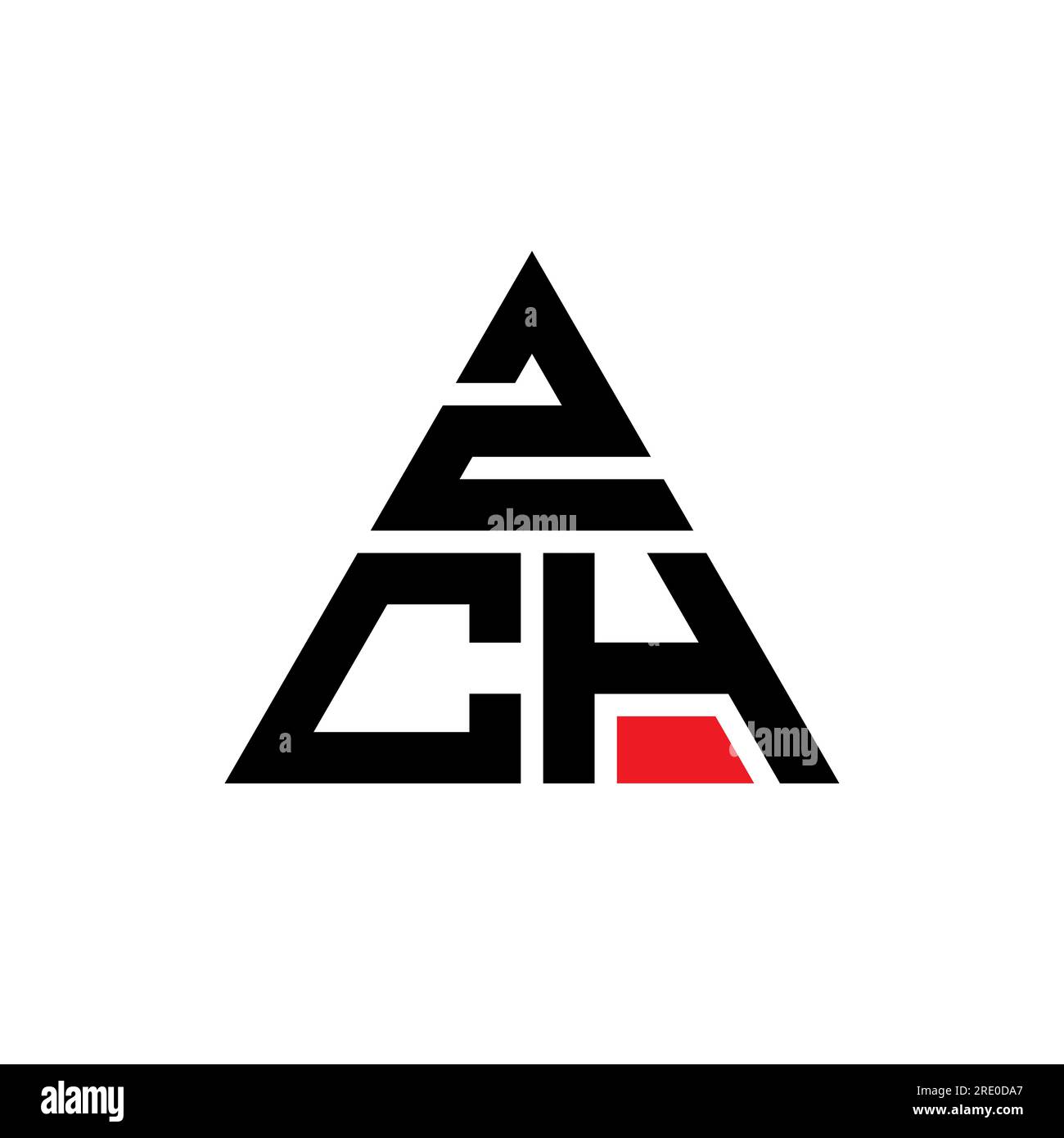 ZCH triangle letter logo design with triangle shape. ZCH triangle logo ...