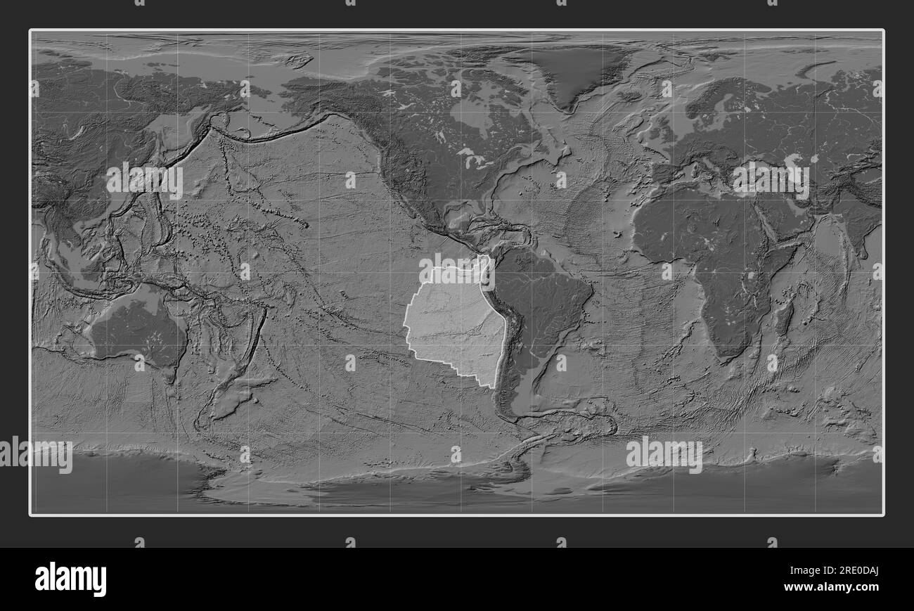 Nazca tectonic plate on the bilevel elevation map in the Patterson ...