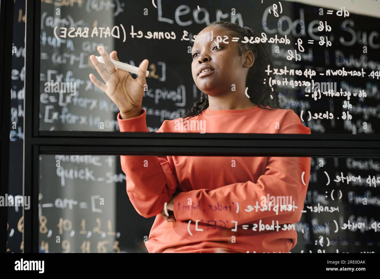 Female teacher programming explaining code hi-res stock photography and ...