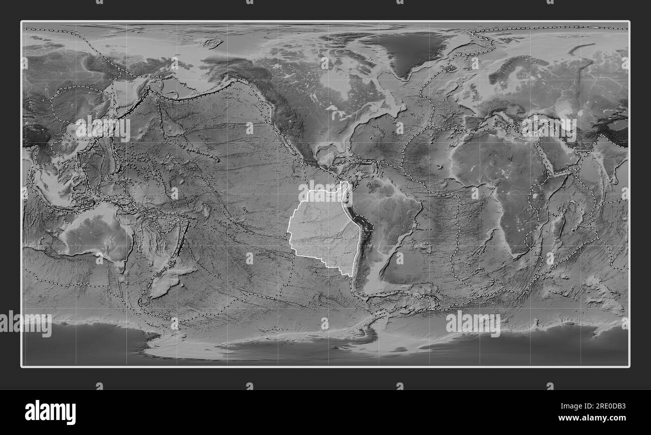 Nazca tectonic plate on the grayscale elevation map in the Patterson ...