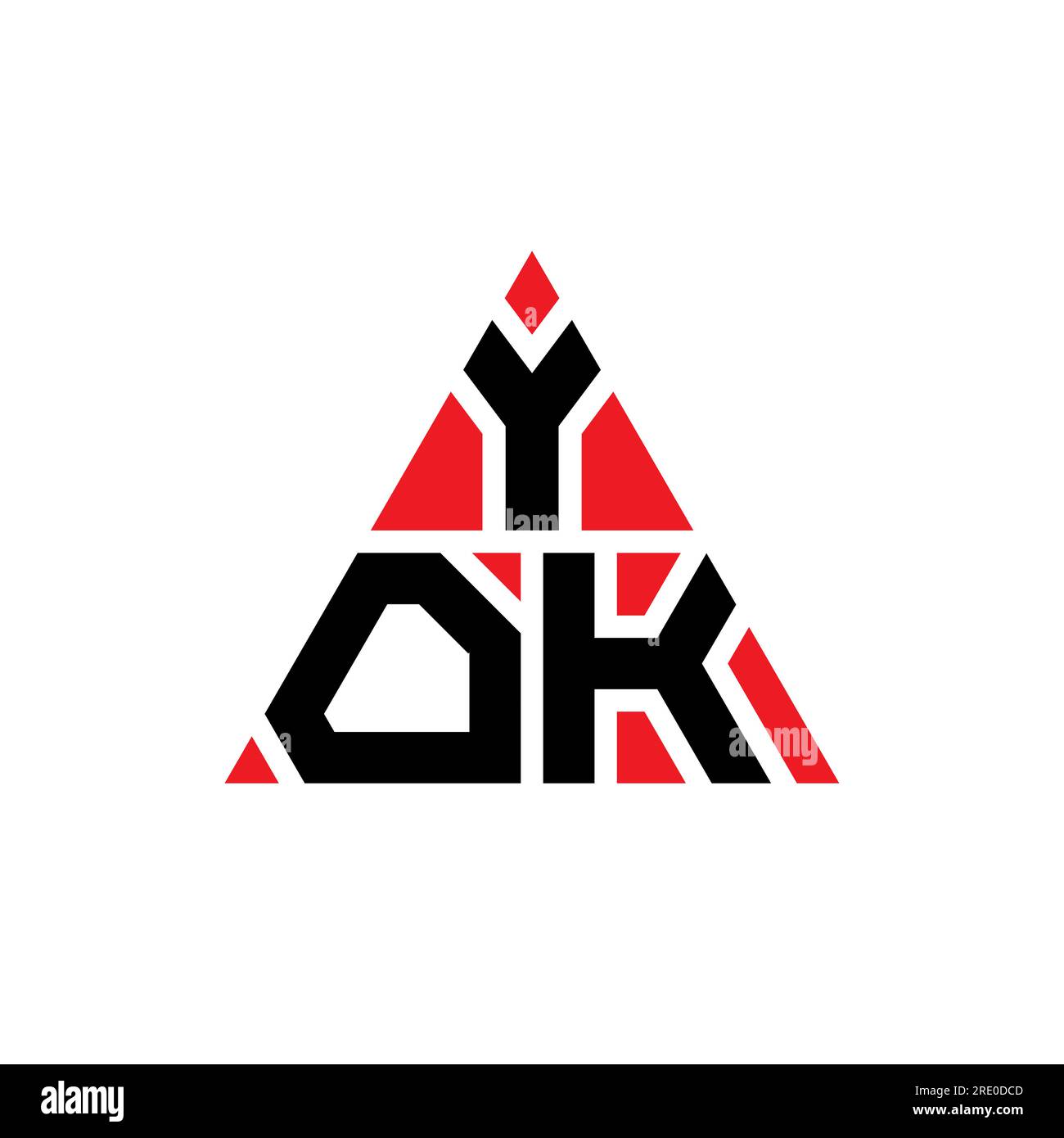 YOK triangle letter logo design with triangle shape. YOK triangle logo ...