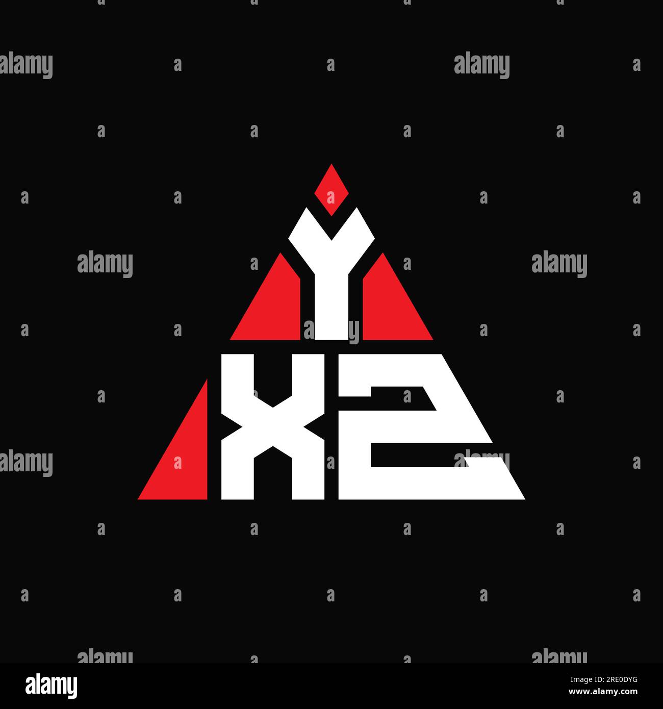 YXZ triangle letter logo design with triangle shape. YXZ triangle logo ...