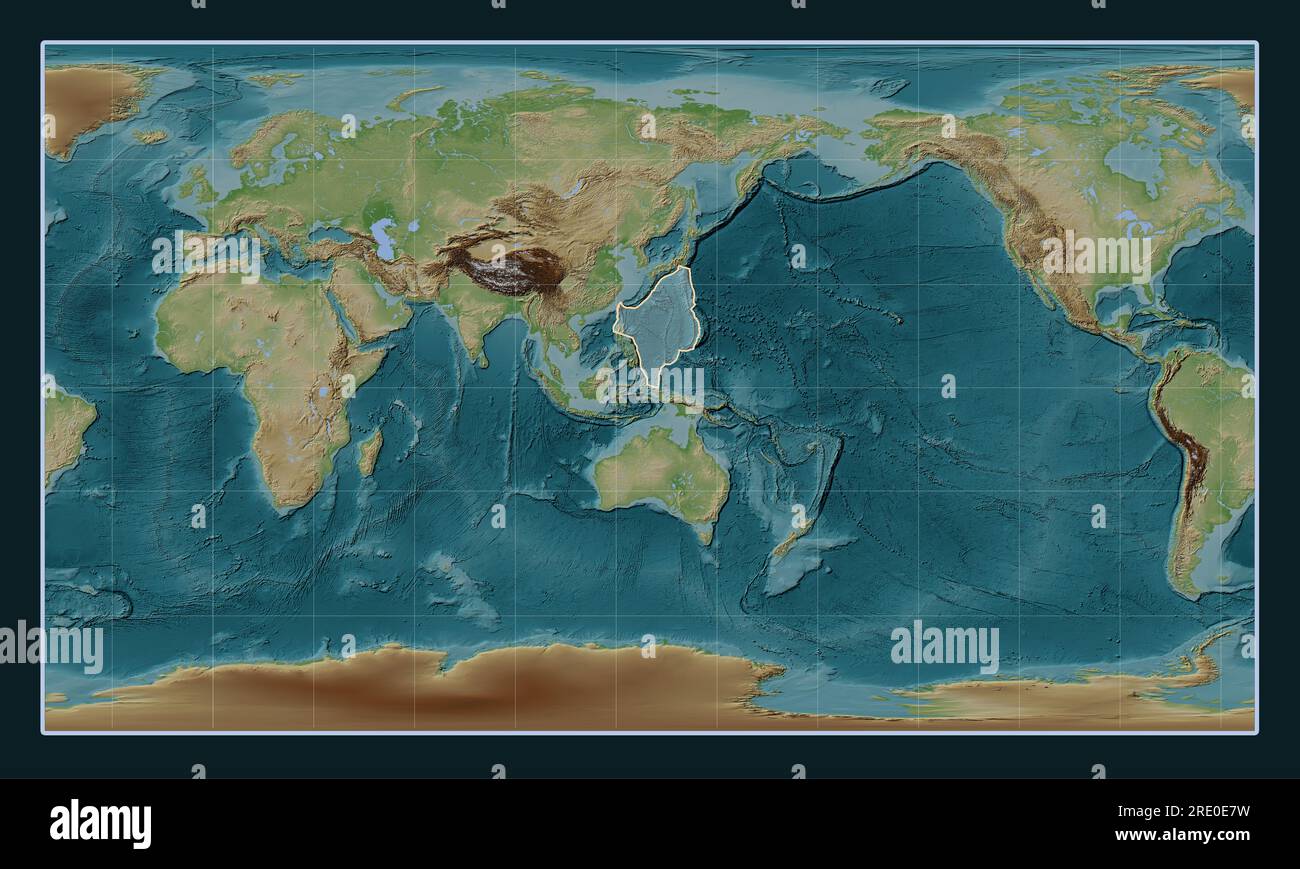 Philippine Sea tectonic plate on the Wiki style elevation map in the ...