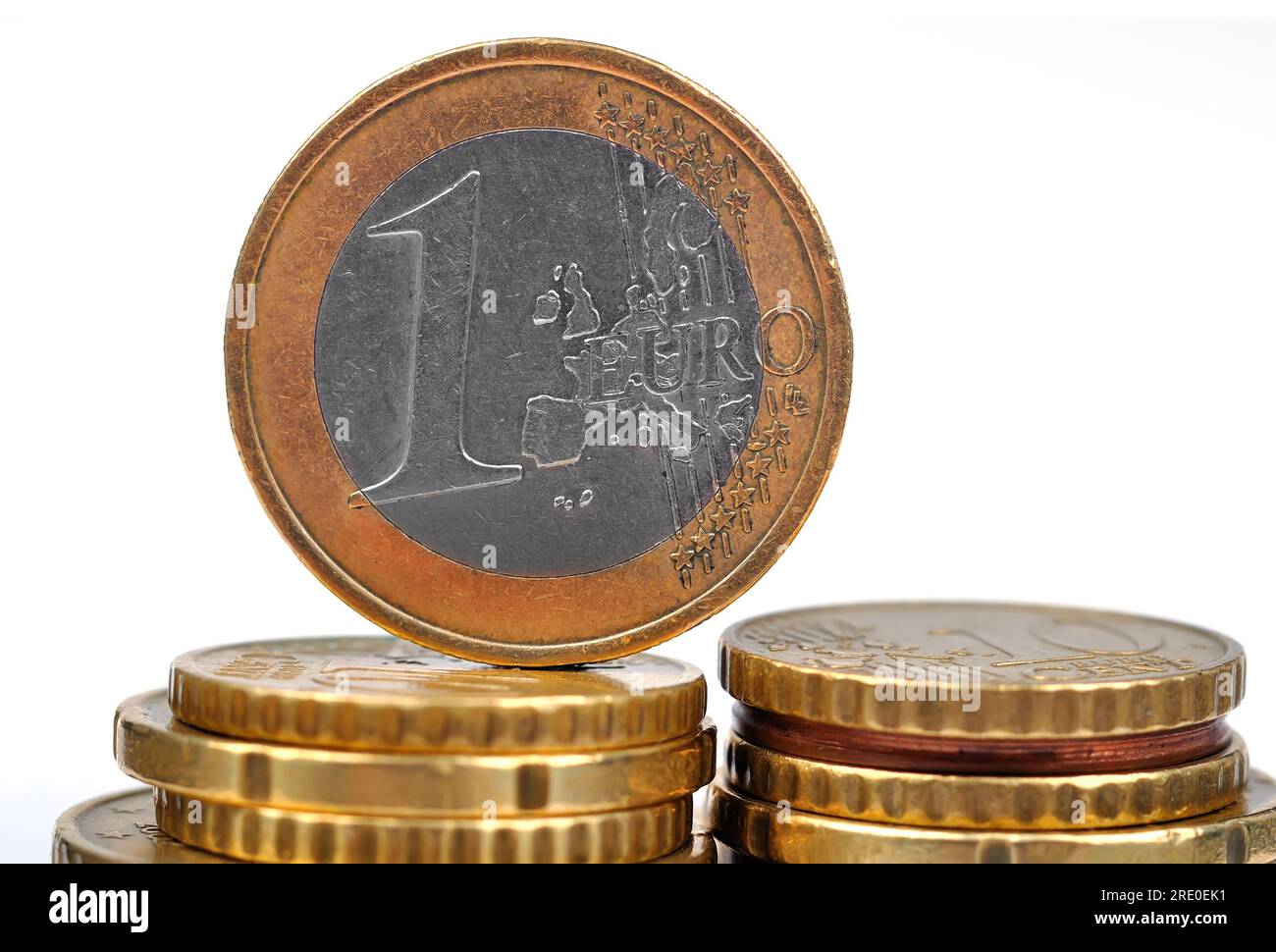 One Euro coin on a white background Stock Photo - Alamy
