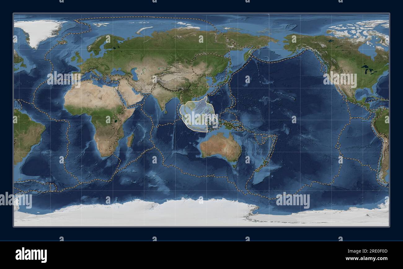 Sunda tectonic plate on the Blue Marble satellite map in the Patterson ...