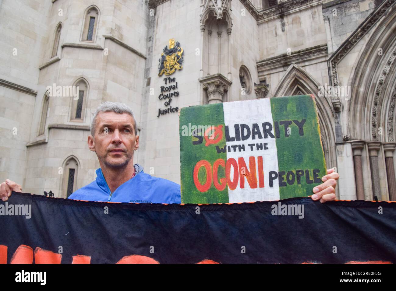 London, UK. 24th July 2023. Environmental activists gathered outside ...
