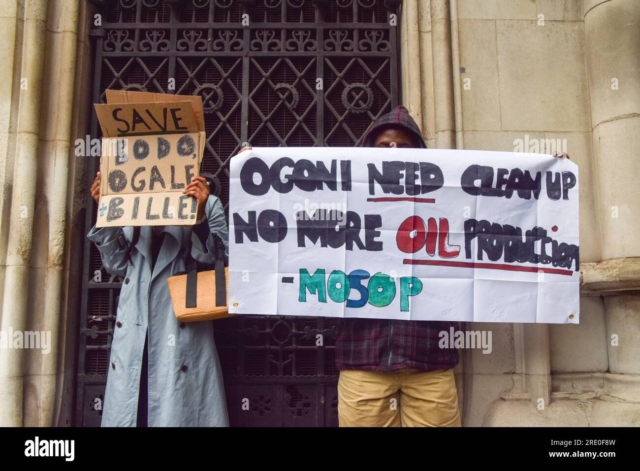 London, UK. 24th July 2023. Environmental activists gathered outside ...