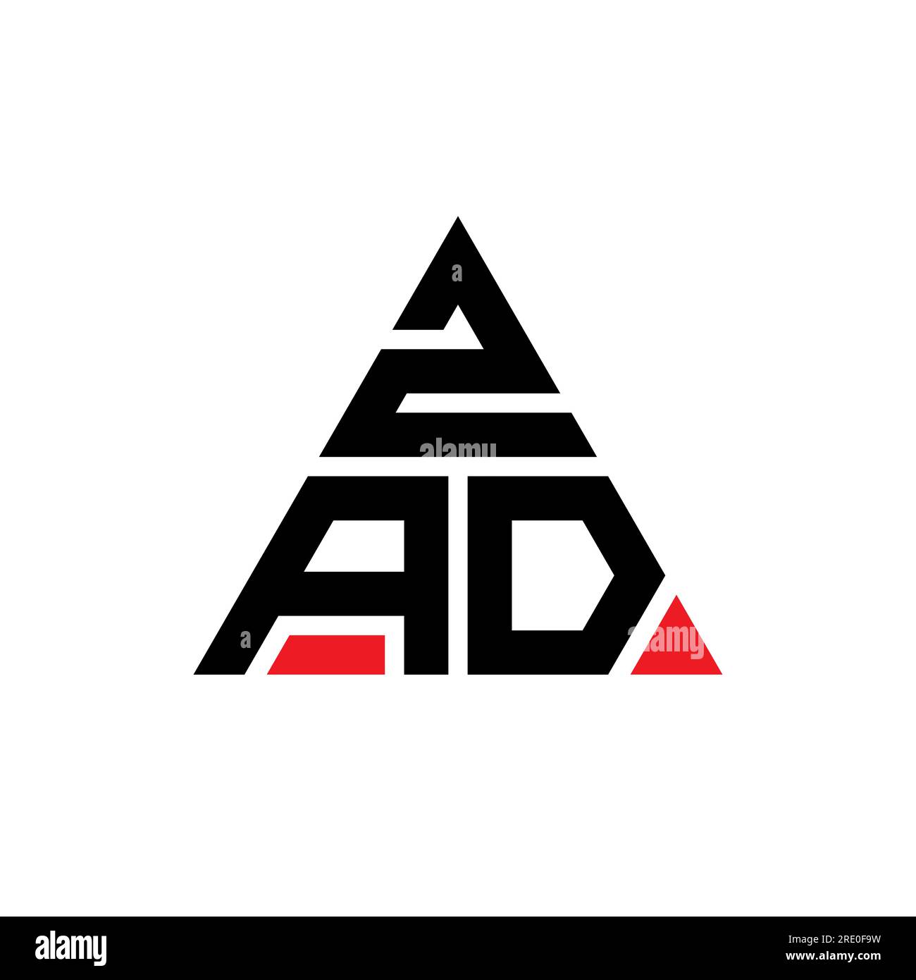 ZAD triangle letter logo design with triangle shape. ZAD triangle logo ...