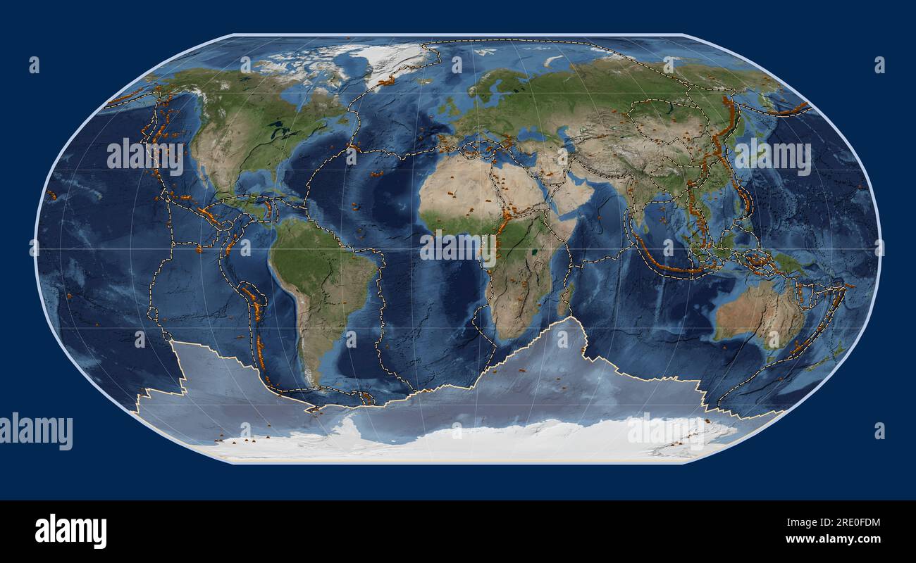 Antarctica tectonic plate on the Blue Marble satellite map in the ...