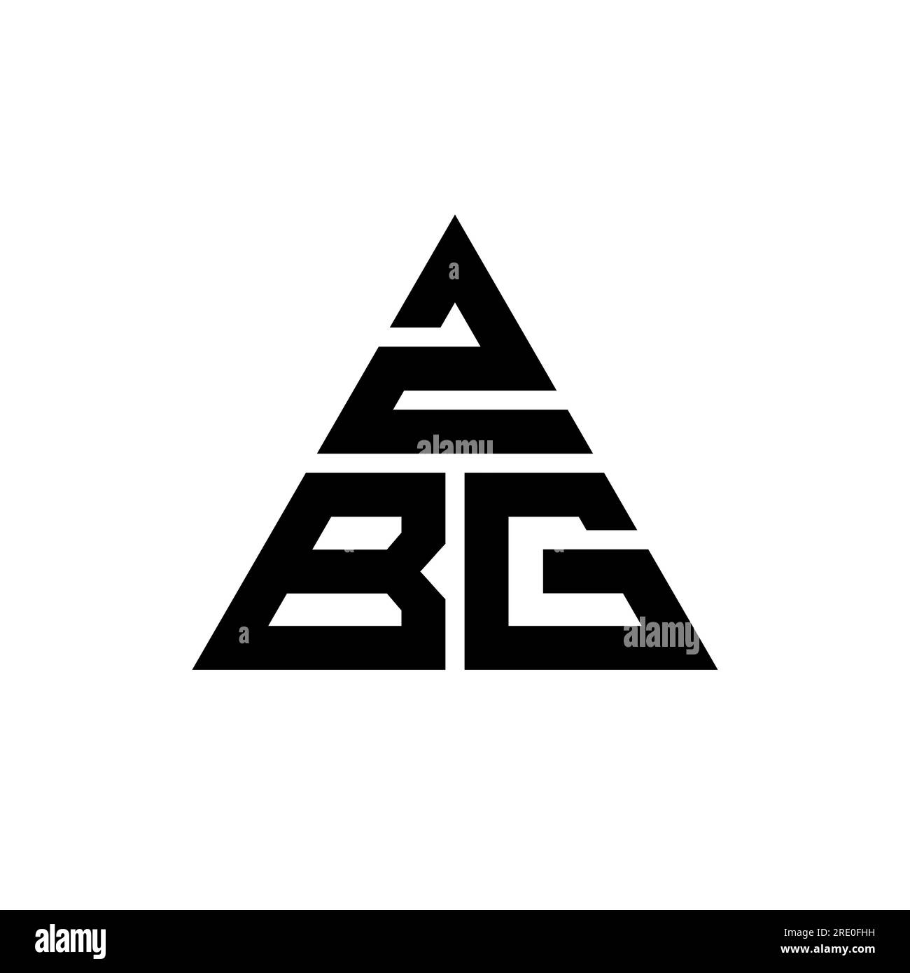 ZBG triangle letter logo design with triangle shape. ZBG triangle logo ...