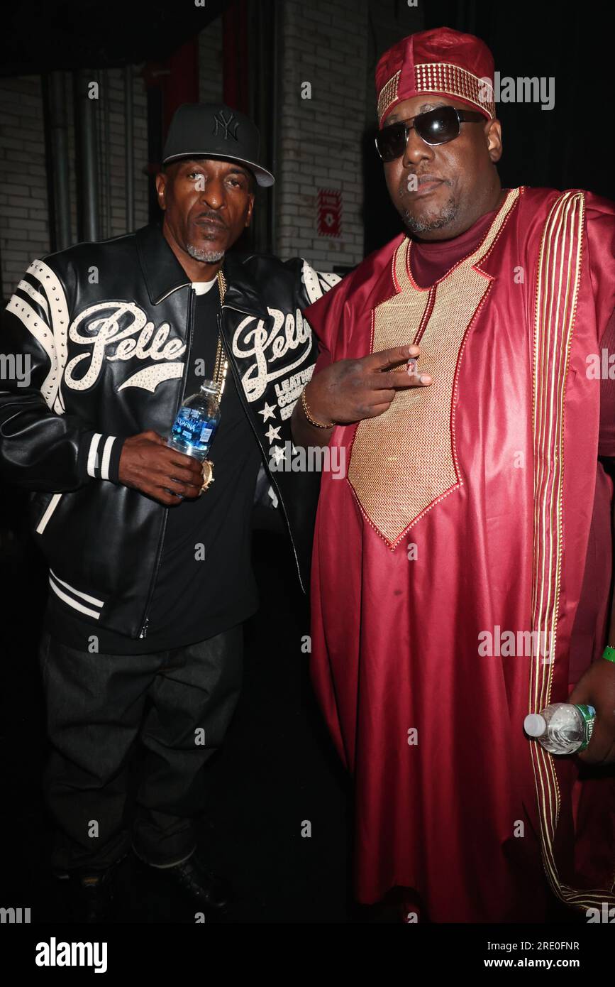 New York, NY, USA. 21st July, 2023. Rakim and Kool Moe Dee backstage at ...