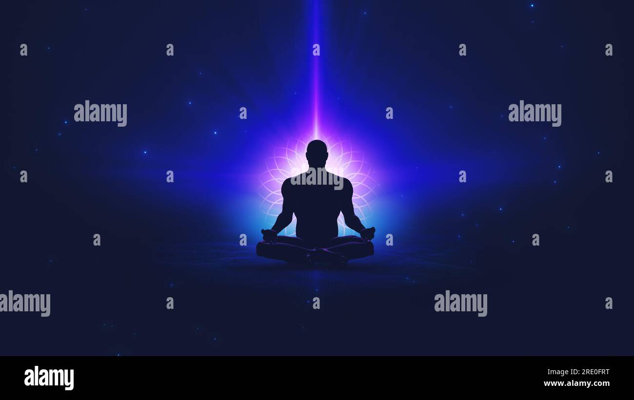 Meditative lotus pose in yoga Stock Photo - Alamy