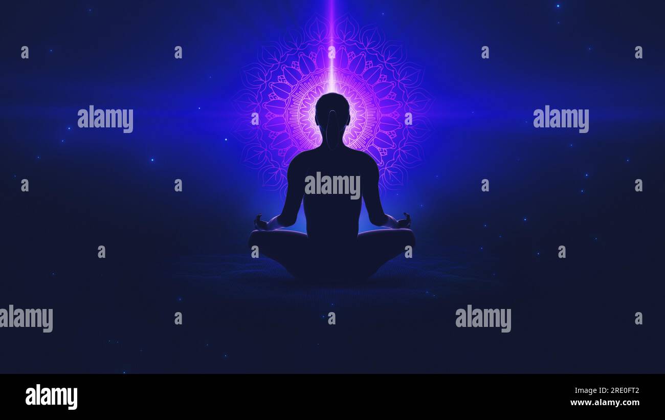 Lotus pose or Padmasana in yoga Stock Photo - Alamy