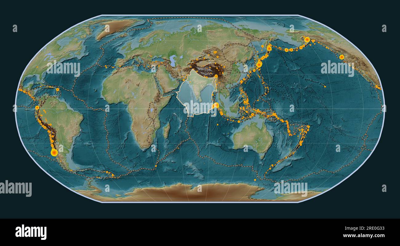 Indian tectonic plate on the Wiki style elevation map in the Robinson ...